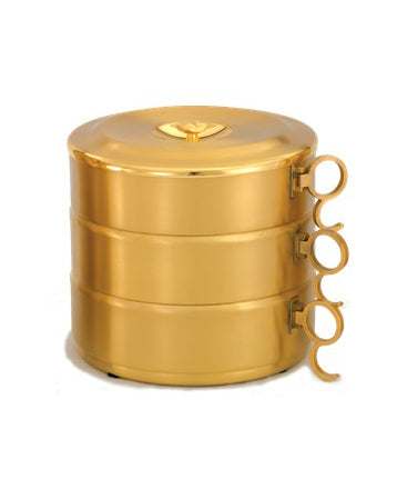 24k Gold Satin Finish Stacking Ciboria 3-Piece Set 7" – Joseph's