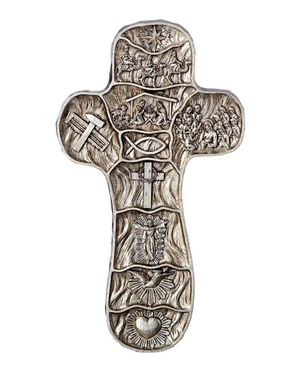 Christ's Story Silver-Tone Wall Cross 12" – Joseph's