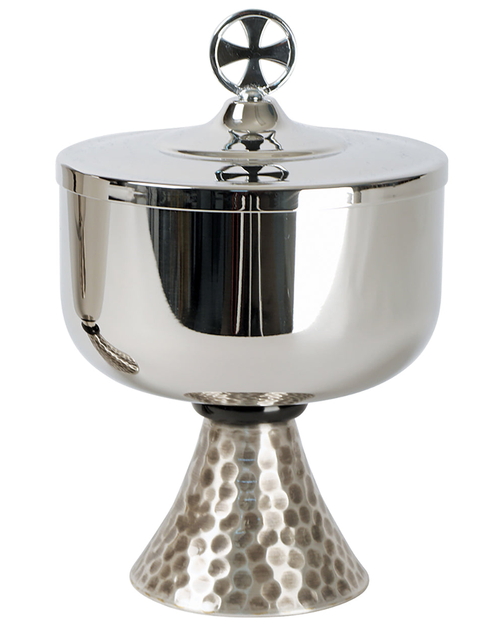 Stainless Steel with Black Node and Hammered Base Chalice and Ciborium – Joseph's