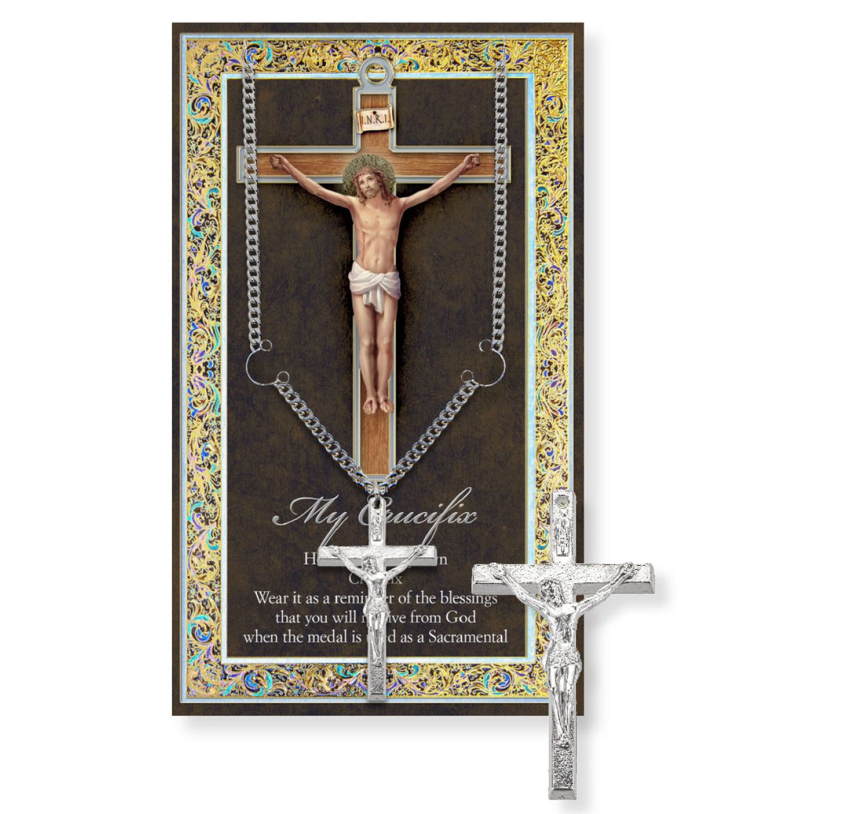 My Crucifix Medal on a 24" Chain with Biography and Picture Folder ...