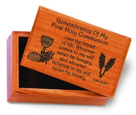 Mahogany First Communion Keepsake Box – Joseph's